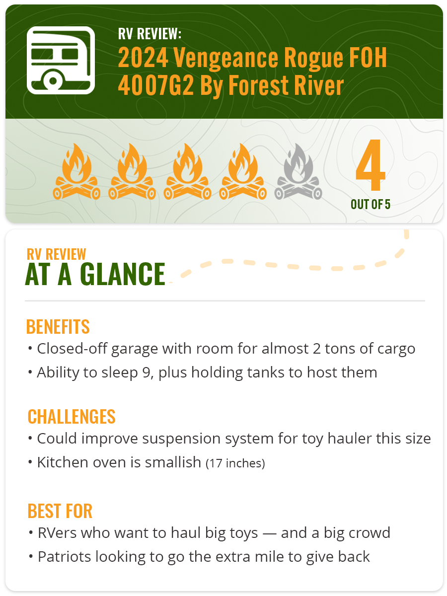 2024 Forest River Vengeance Rogue Armored 4007G2 (FOH) Review - RV Trader