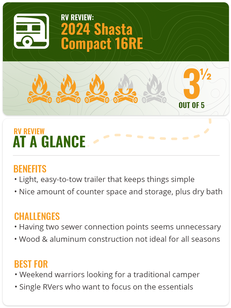 2024 Shasta Compact 16RE Review - RV Trader